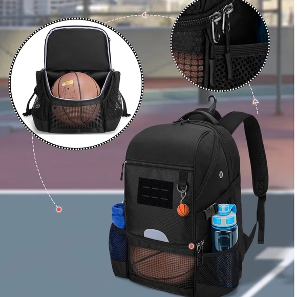 Bags | Black Sports Backpack With Shoe Compartment For Your Basketball ...